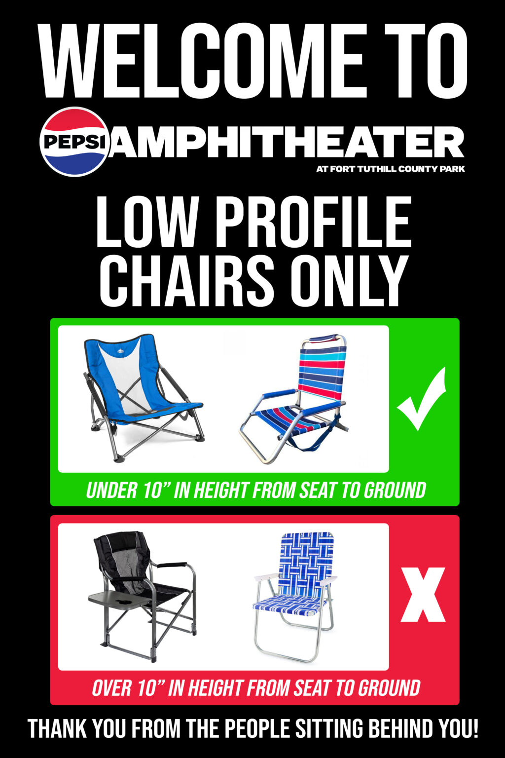 Chair Policy | Pepsi Amphitheater